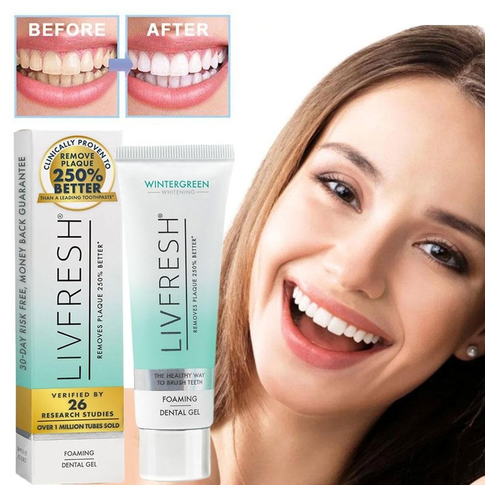 2X Livfresh Toothpaste Gel, Clinically Proven To Remove Plaque 250% ...