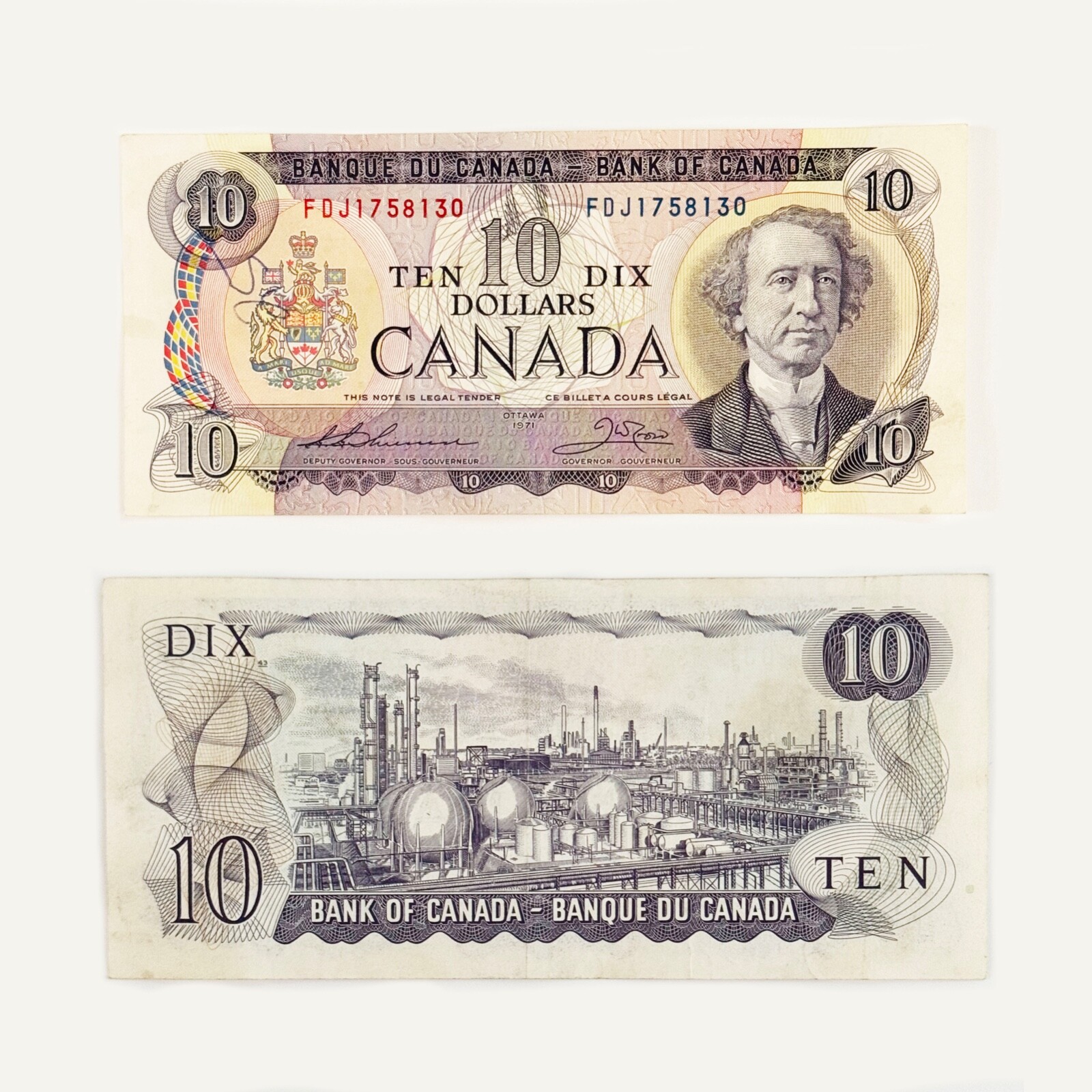FDJ1758130 - 1971 Canada bank note - Canadian ten 10 dollar bill | eBay