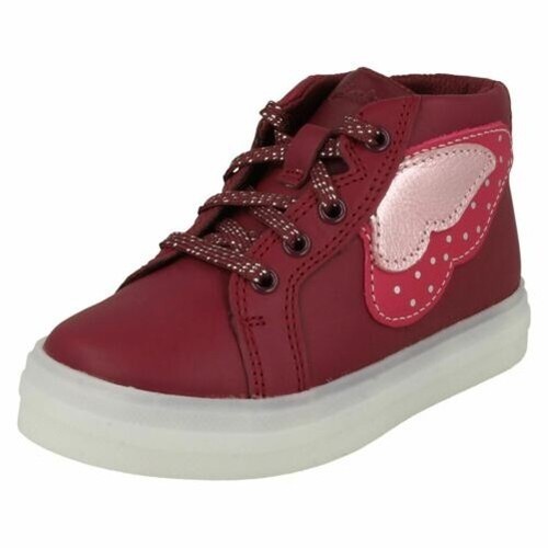 Filles Clarks Évasé Brillant T Papillon Détaillé Clair Dessus Bottines ...