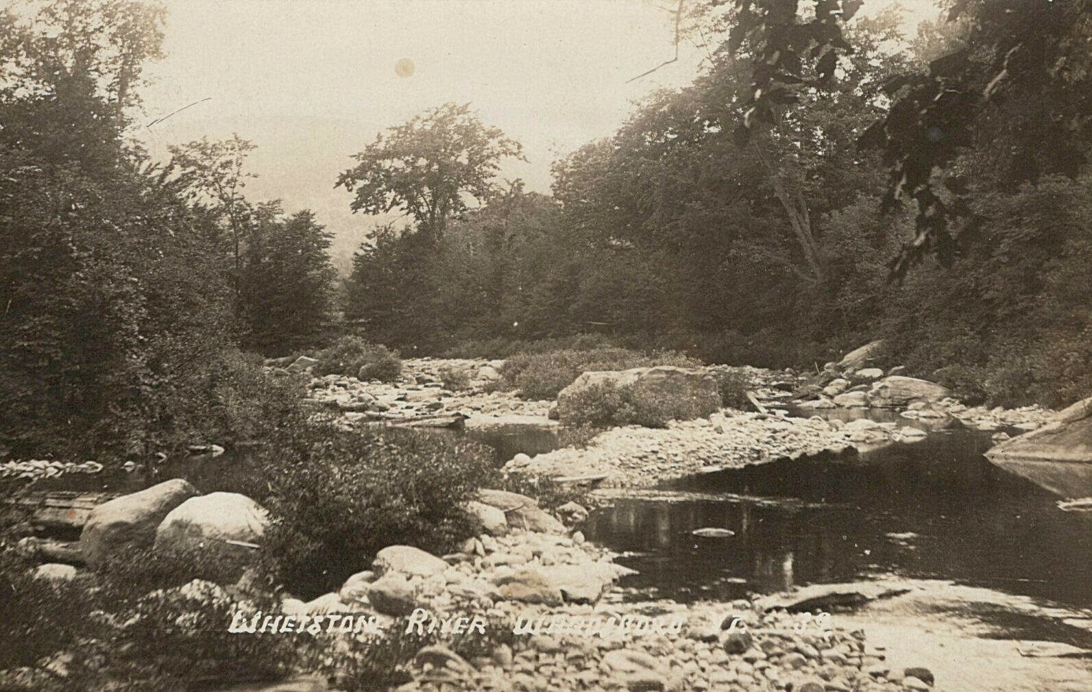 Rppc THE WHETSTONE BROOK BRATTLEBORO NEW HAMPSHIRE pm WARDSBORO. 1934 ...