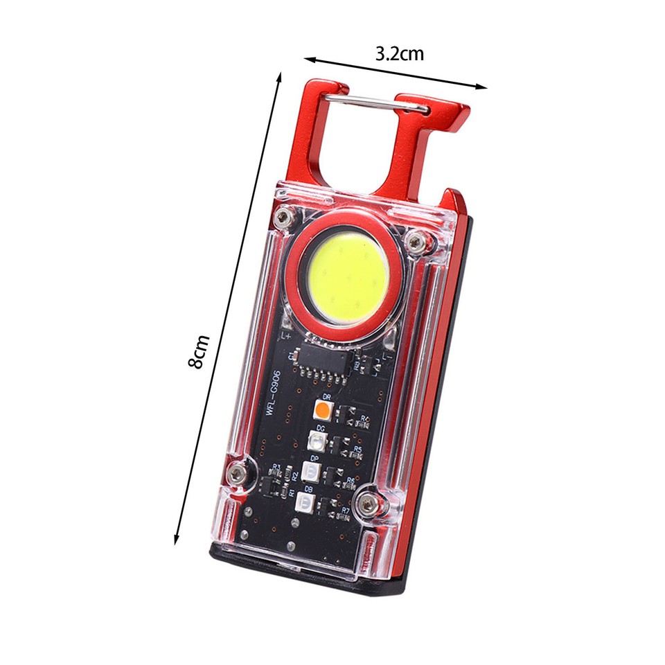 Key Ring Light 8 Light Modes Luminous Led Small Key Ring Flashlight ...