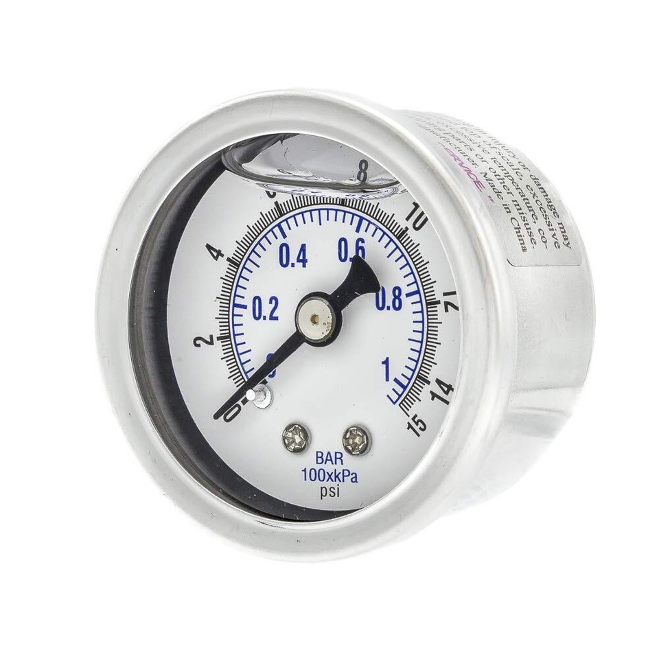 PIC Gauges 202L-158B Center Back Mount Glycerine Filled Pressure Gauge ...