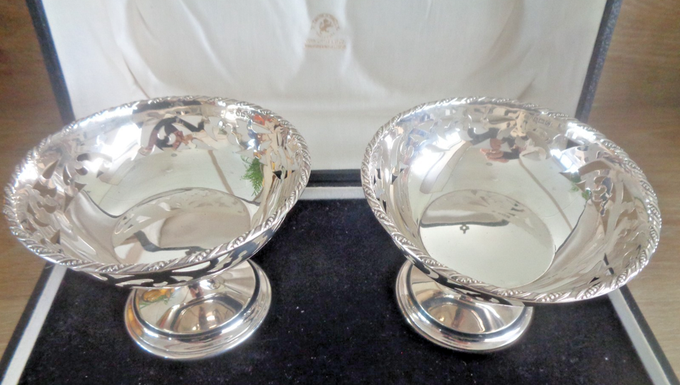 Silver Bon Bowl Dish BOXED PAIR Vintage Sterling hm 1927 Charles Green ...