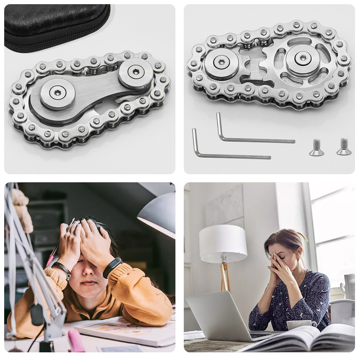 Sprockets Chain Fidget Toys Bike Chain Fidget Spinner Toys For Adults ...