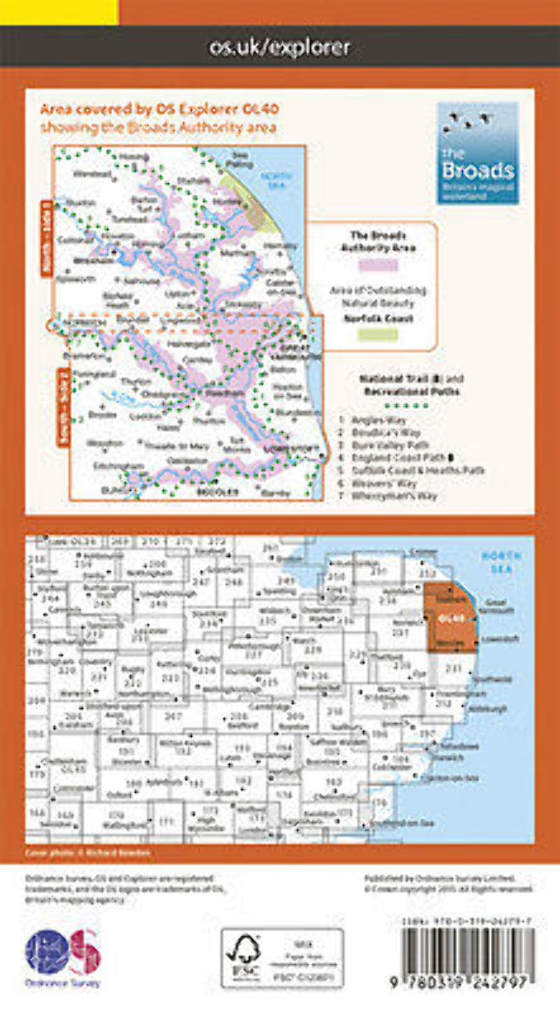 OL40 The Norfolk Broads Ordnance Survey Explorer Map OL 40 | eBay UK