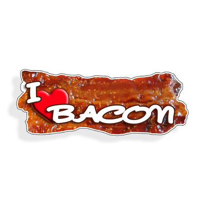 I love Bacon Sticker Keto Diet Car Window Bumper Cup Decal Cooler Wall ...