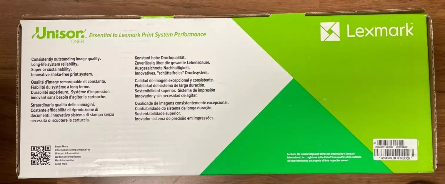 Lexmark 62D1X0E High Yield Black Toner Cartridge MX711 MX810 MX811 ...
