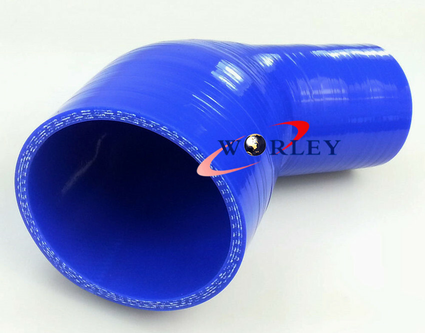 2.5" to 3" 64mm - 76mm Silicone 45 Degree Elbow Reducer Pipe Hose Red ...
