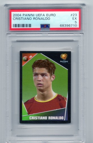 CRISTIANO RONALDO -Rookie RC psa 5 Panini UEFA Euro 2004 #23 Portugal ...