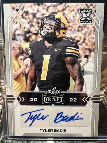 TYLER BADIE 2022 LEAF DRAFT RC ROOKIE AUTOGRAPH #BA-TB2 MISSOURI TIGERS ...