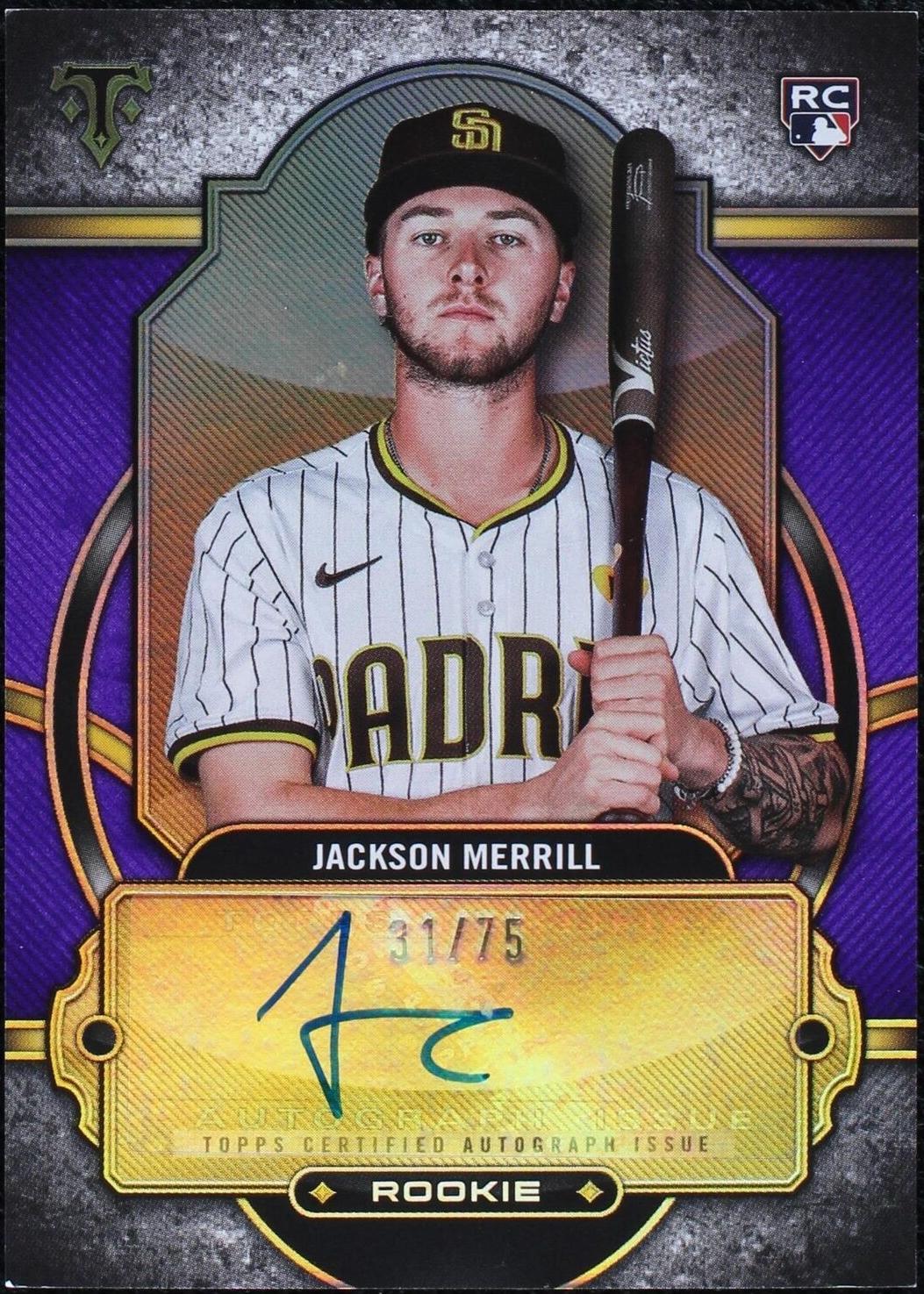 2024 Topps Triple Threads - Rookie Autographs Jackson Merrill #RA-JM ...