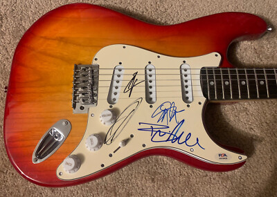 Creed All 4 Band Group Signed Autographed Electric Guitar PSA Certified ...