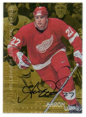 AARON WARD auto GOLD AUTOGRAPH card 1999-00 BAP ITG DETROIT RED WINGS ...