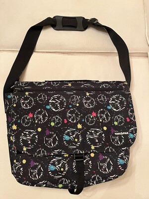 Yak Pak Printed Black/Multicolor Print 13”x16”x4” Adjustable Strap ...