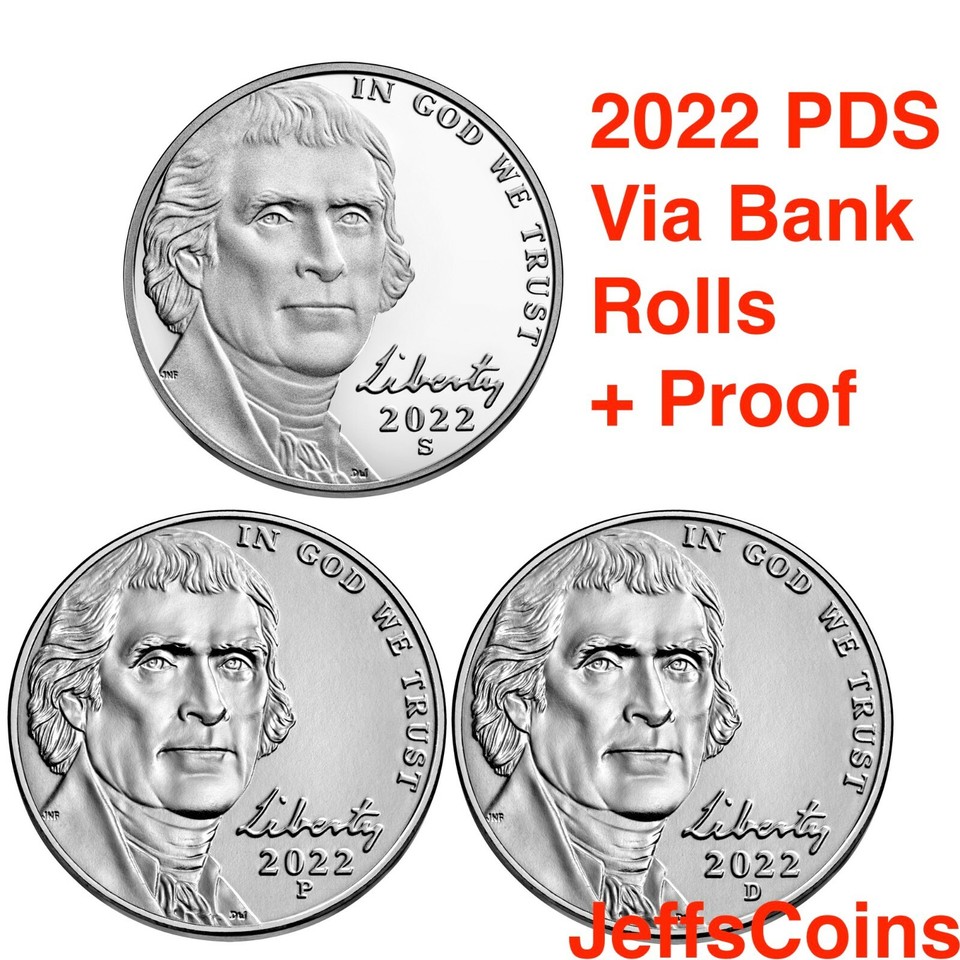 2024 P D Jefferson Nickel US Mint Uncirculated via PD BANK ROLL Nickle ...