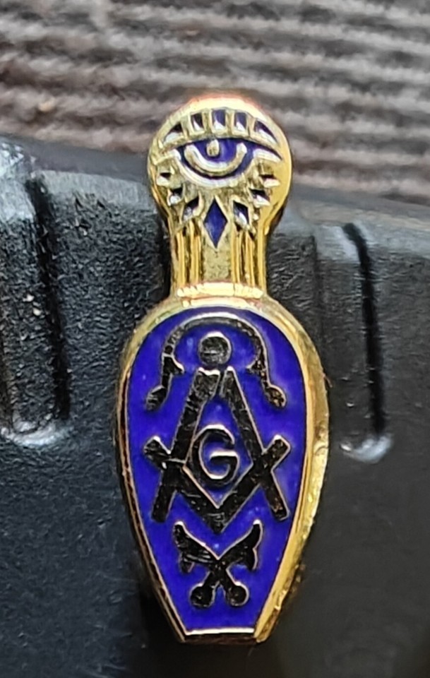 Vintage Cobalt Blue Enamel Masonic Slipper Lapel Pin 5/8" Very Nice ...
