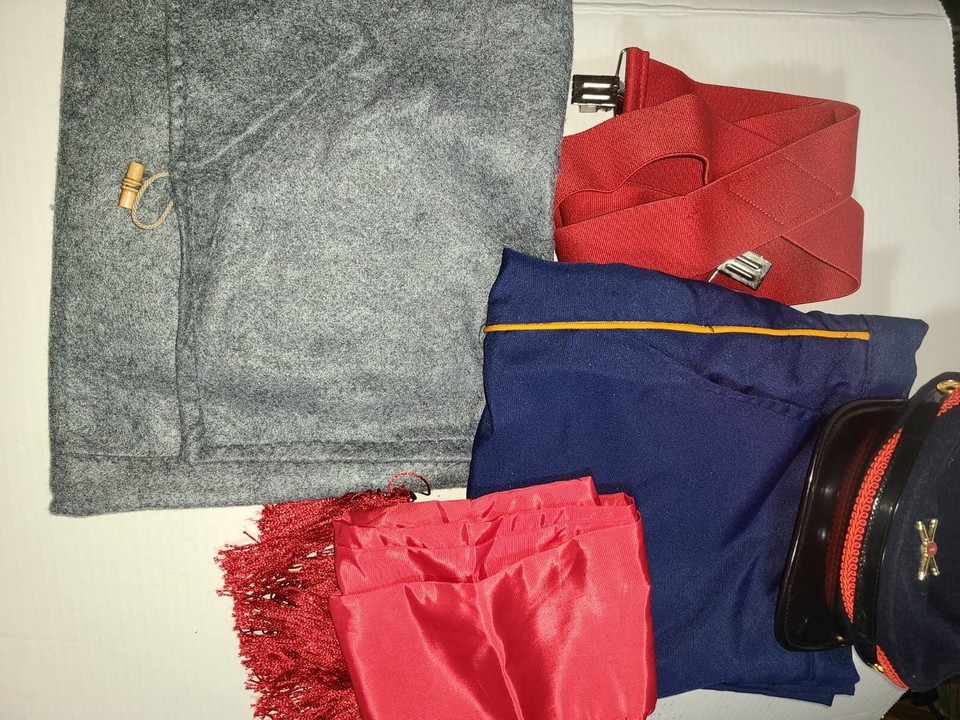 civil war reenactment reproduction uniforms used ,pants , cap, pins ...