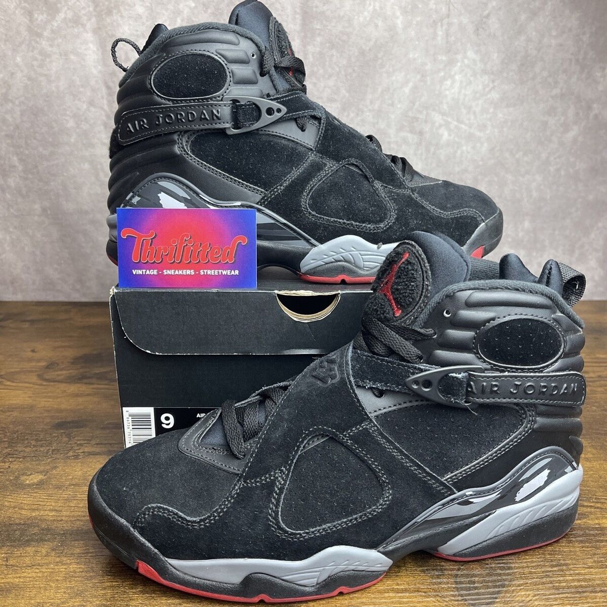 Air Jordan 8 Retro Bred Size 9 305381-022 Black Red OG Men's Air Jordan 8 Retro Bred Size 9 305381-022 Black Red OG Men's