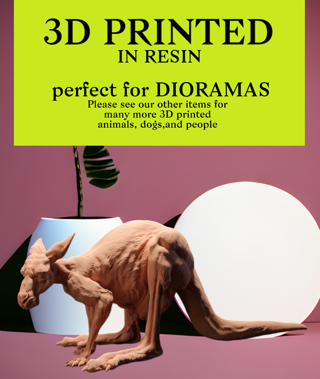 Red Kangaroo with Joey in Pouch 3D Printed in Resin | eBay