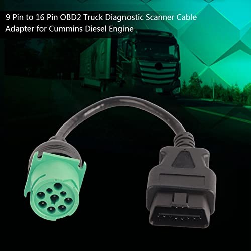 Scanner Cable Adapter, 9 Pin M to 16 Pin OB Truck Diagnostic Cable ...