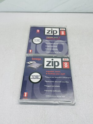 Lot of 2 iOmega Zip Disk 100 USED 100MB Storage Capacity | eBay