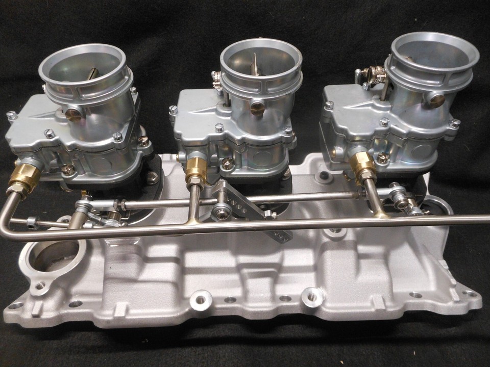 VINTAGE SPEED SB CHEVY TRI POWER 97 CARBS -LINKAGE- FUEL LINES HOT ROD ...