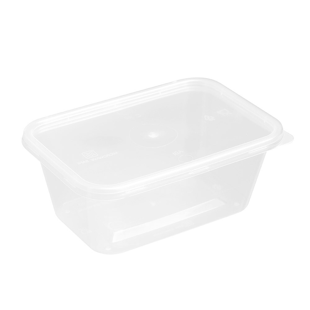 Takeaway Food Containers with Plastic Lids 300ml Take away Meal Prep ...