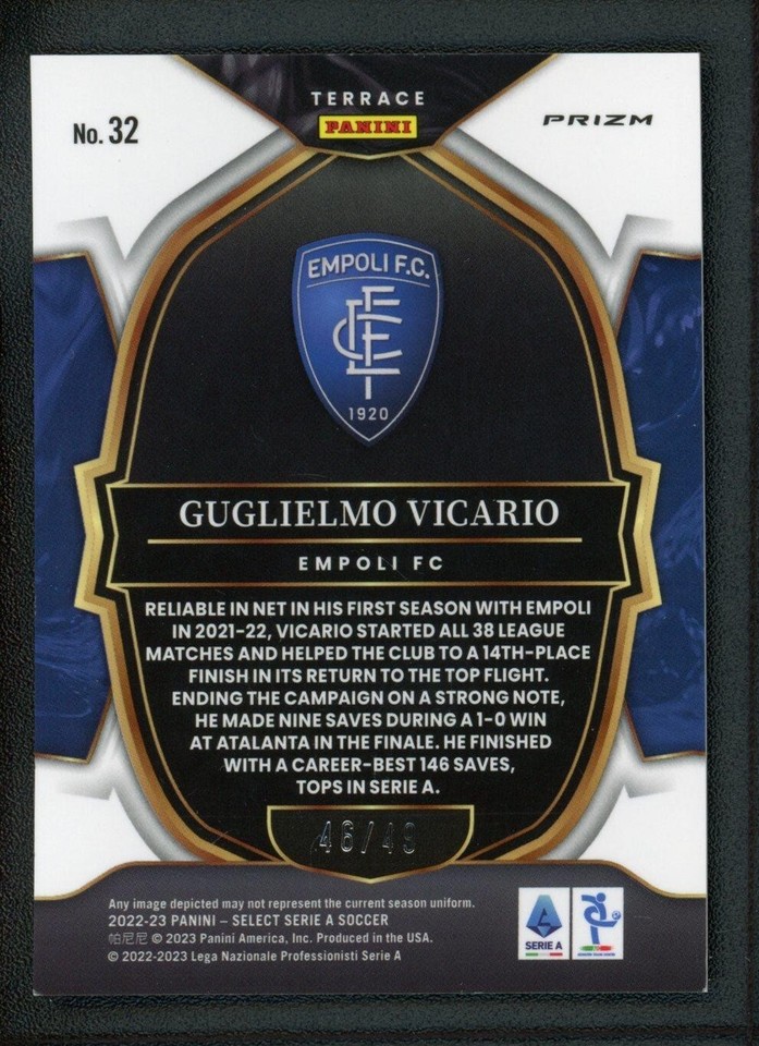2022-23 GUGLIELMO VICARIO 46/49 PANINI SELECT SERIE A TERRACE PINK | eBay
