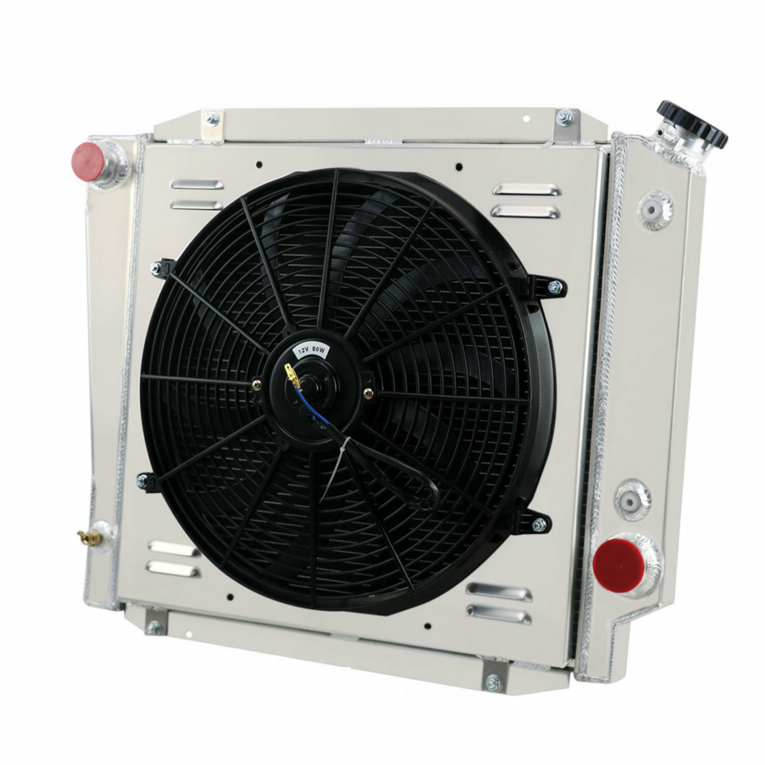 For 1966-1977 Ford Early Bronco 5.0L V8 3-Row Aluminum Radiator Shroud ...