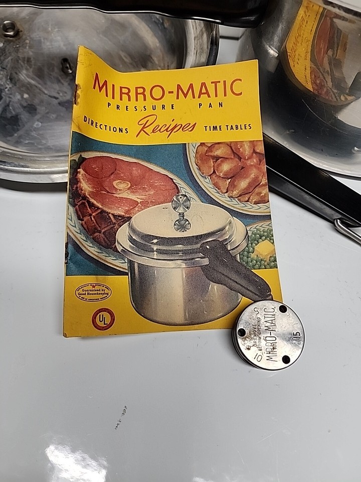 Vtg Mirro-Matic 4qt. Pressure Canner Cooker 394M Original Book Seal ...
