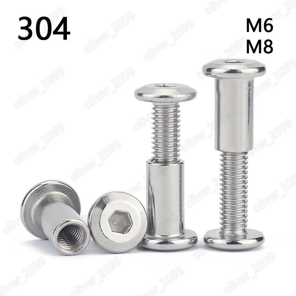 304SS Furniture Connector Bolts Hex FLAT HEAD Screws With Hex Socket ...