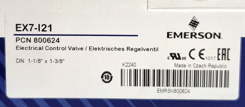 EMERSON EX7 I21 PCN 800624 Electrical Control Valve 1-1/8" X 1-3/8" EX7 ...