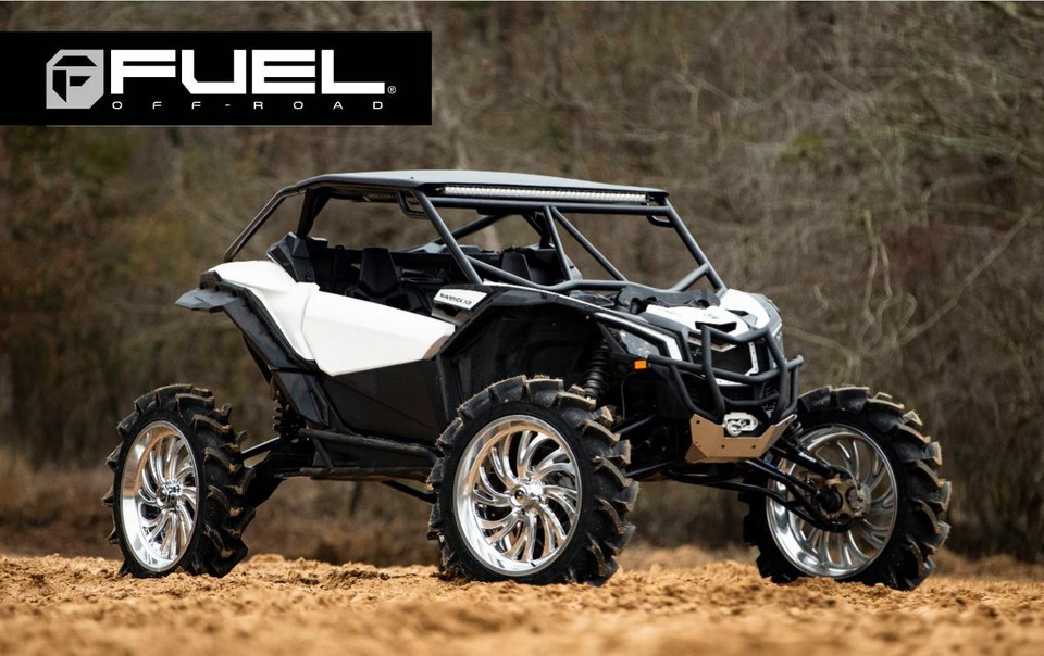 Set of (4) Fuel 20x7 Aluminum Kompressor D203 Rim Wheel ATV UTV SxS ...