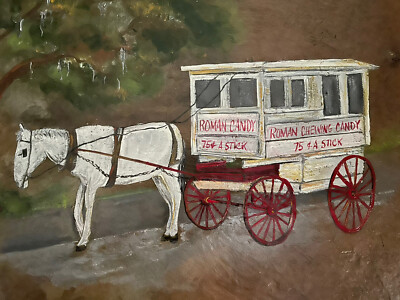 New Orleans Roman Candy Man Hand Painted Folk Art on Vintage Roofing ...