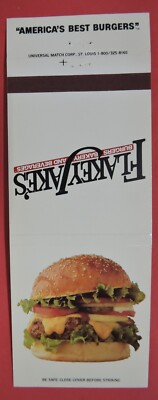 FLAKEY JAKE'S BURGERS/BAKERY/BEVERAGES WHITE MATCHBOOK COVER | eBay