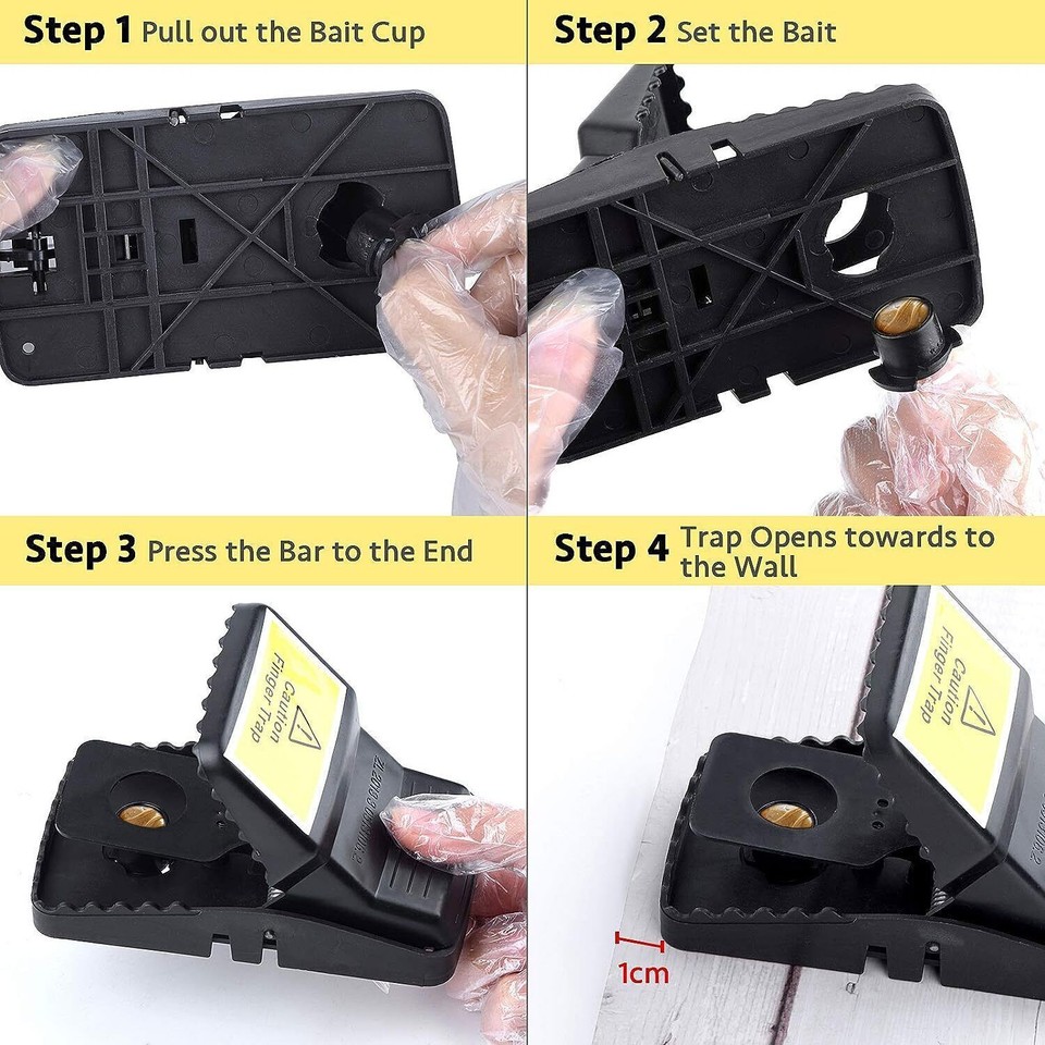 6pk Plastic Reusable Mouse Trap Rodent Rat Snap Catcher Mice Kill Pest ...