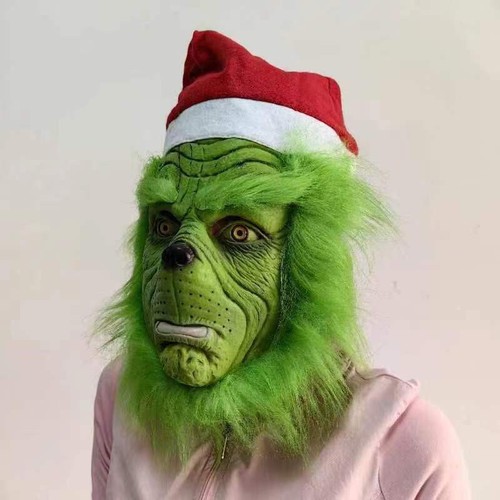 Grinch Realistic Mask Party Celebrity Latex Headgear Costume Cosplay ...