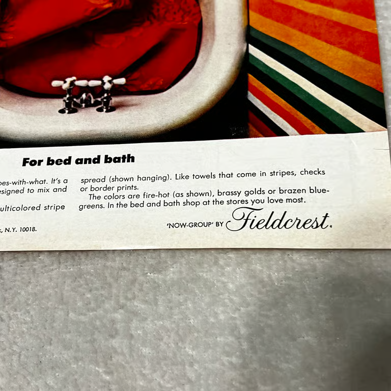 1967 New Group by Fieldcrest Linens Original Vintage Ad L | eBay UK