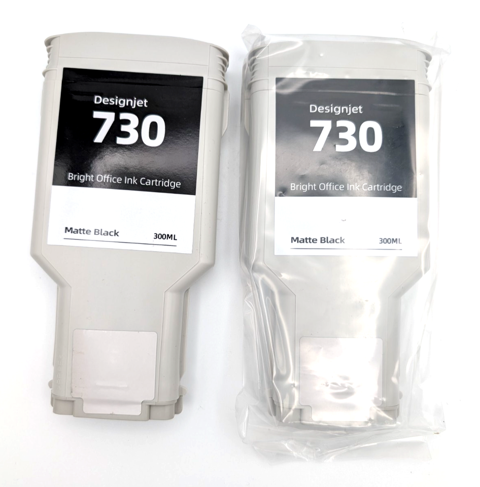 730 Ink Cartridges 2-Pack 300ml Matte Black for HP DesignJet T1600 ...