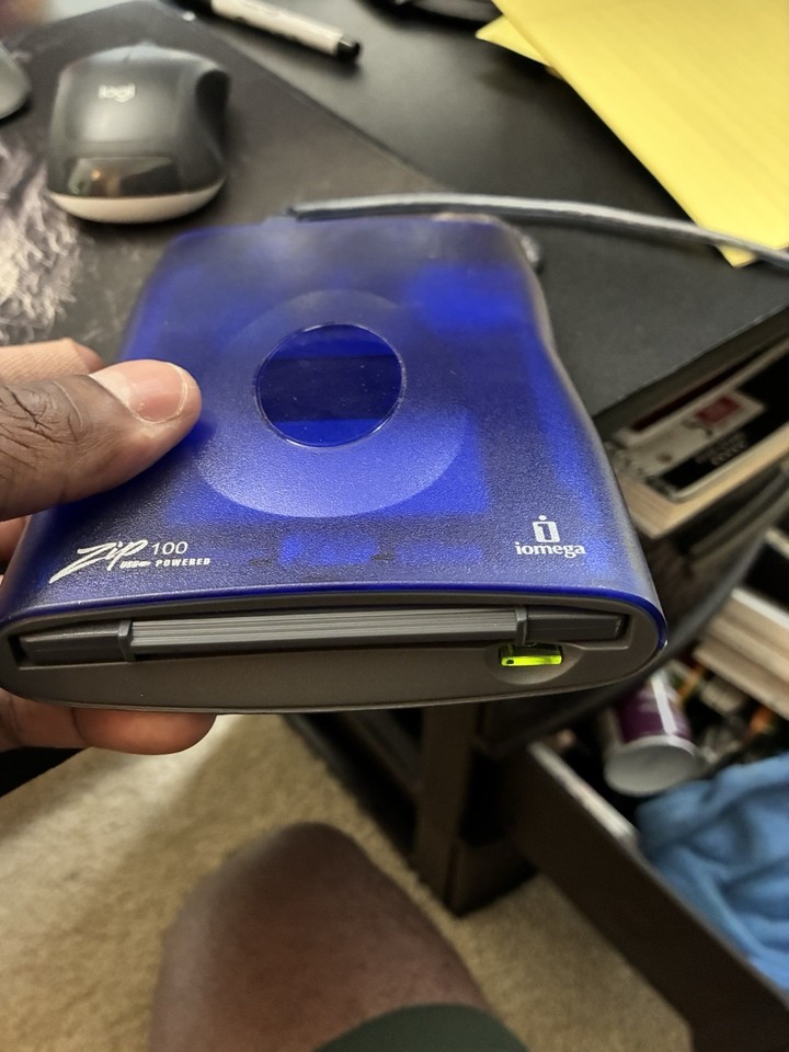 IOMEGA ZIP 100 Z100USBS EXTERNAL ZIP DRIVE READER TESTED, WORKING W ...