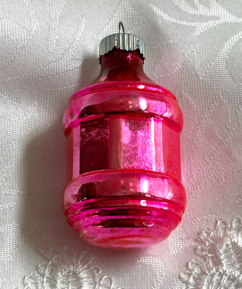 Vtg Hot Pink Shiny Brite Lantern Mercury Glass Christmas Ornament Fun ...
