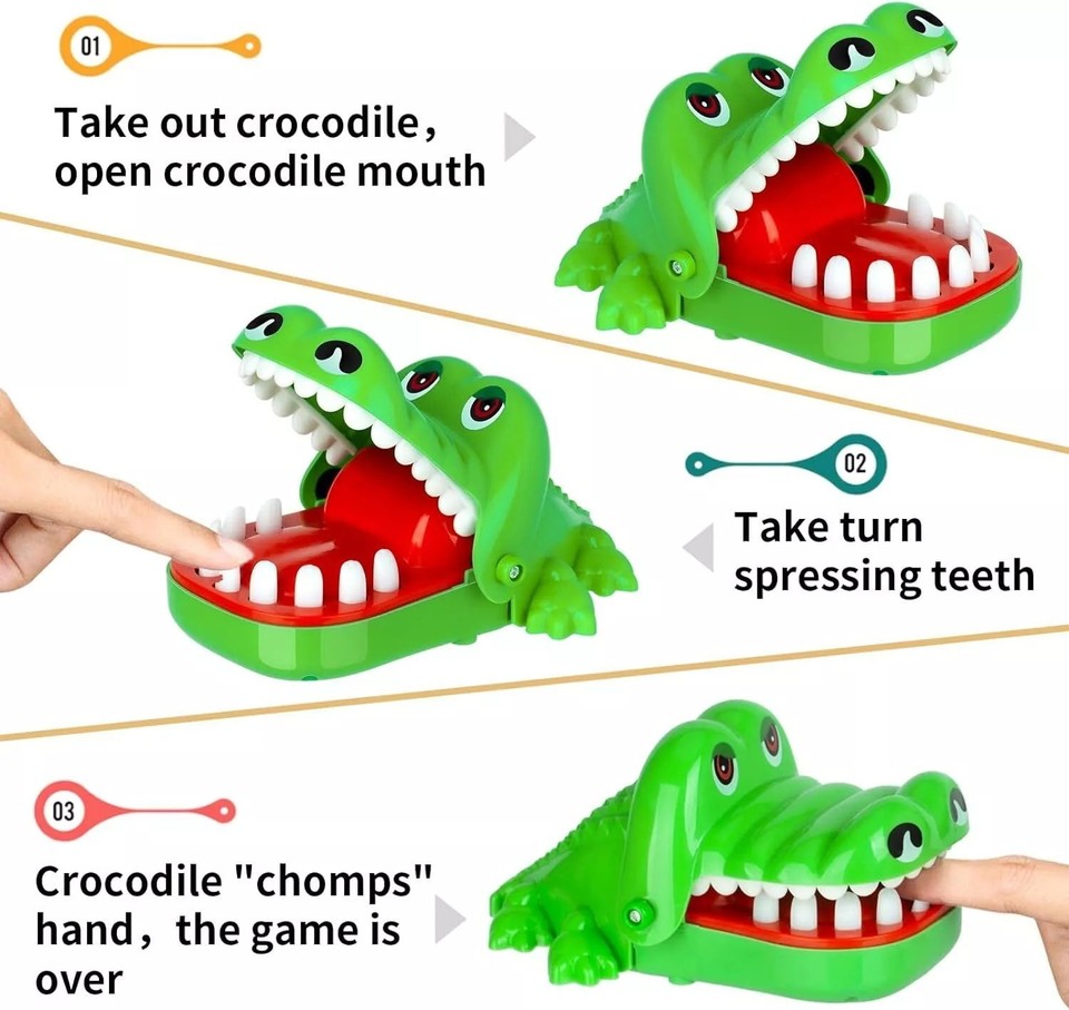 2 x Crocodile Finger Snapping Game Children's Toy Prank Party Game ...