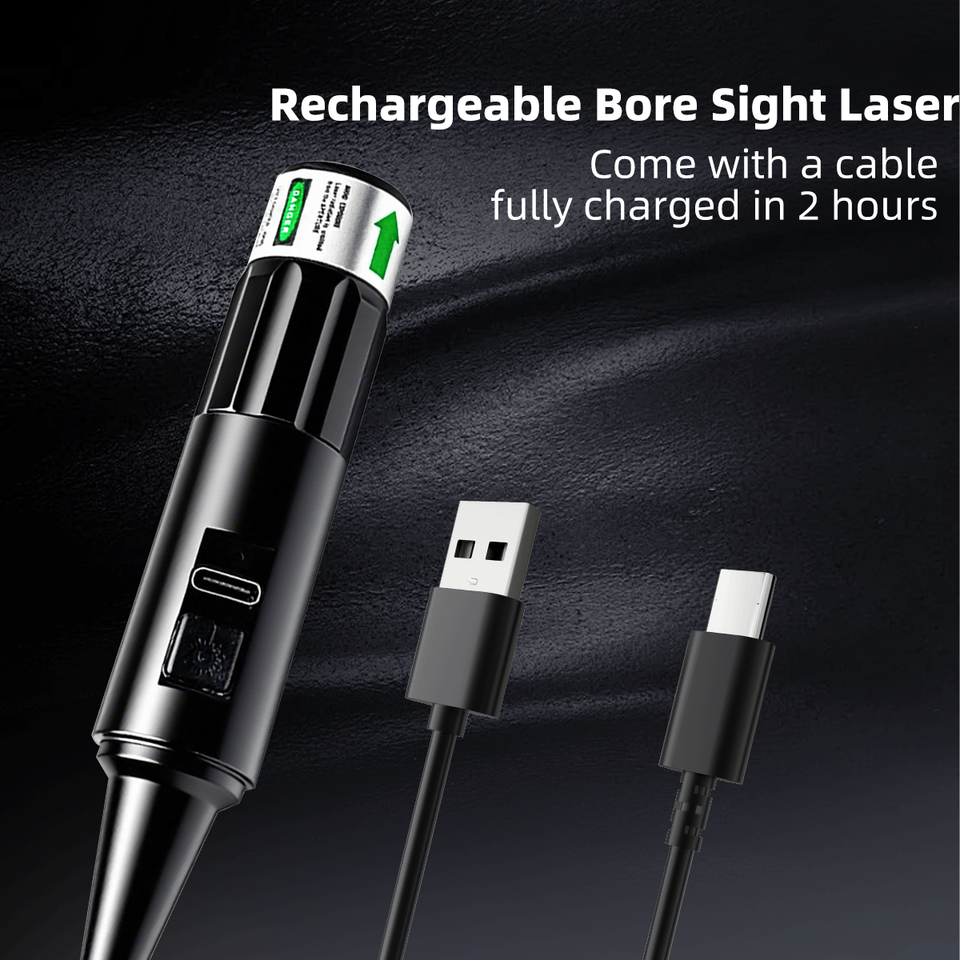 USB Rechargeable Bore Sight Kit Professional Red Laser Boresighter 64 ...