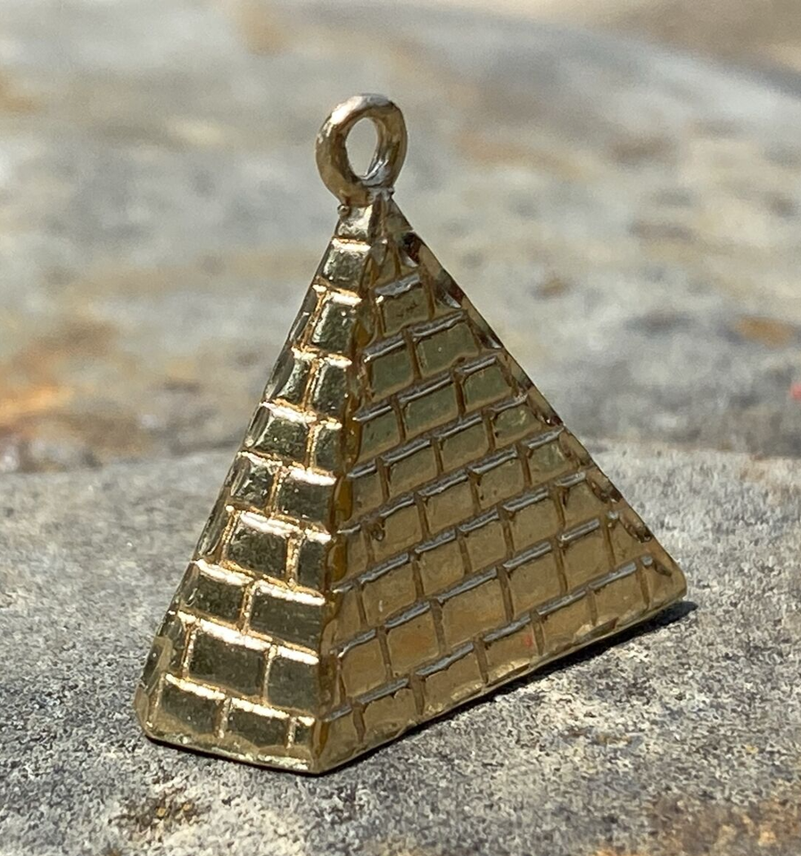 14K Yellow Gold Pyramid Charm | eBay