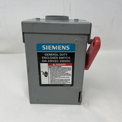 Siemens NSB GNF321RA Safety Switch General Duty 3P 30A 240V Non Fusible ...