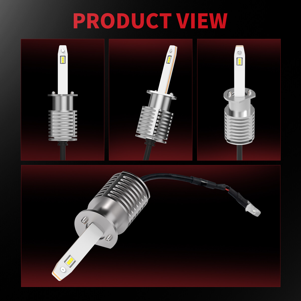 H1 LED Bulbs Headlight High or Low Beam Conversion Kit White 6000K ...