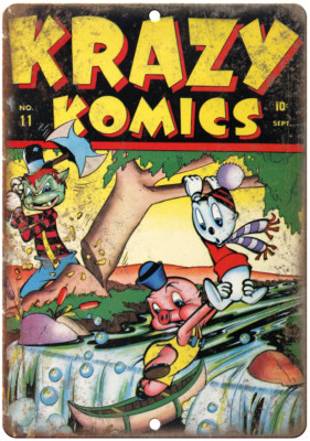 Krazy Komics No 11 Comic Book Cover Art 12" x 9" Reproduction Metal ...
