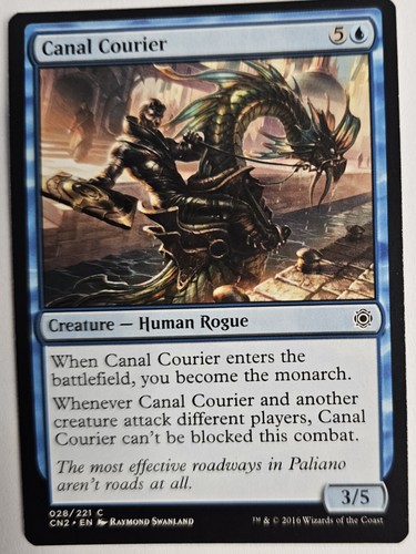 MTG Magic The Gathering Card Canal Courier Creature Human Rogue Blue ...