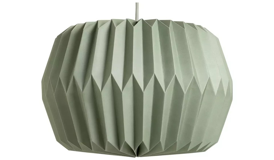 Origami Paper Lampshade Sage Easy Fit 37cm-6W For Home Lounge ...