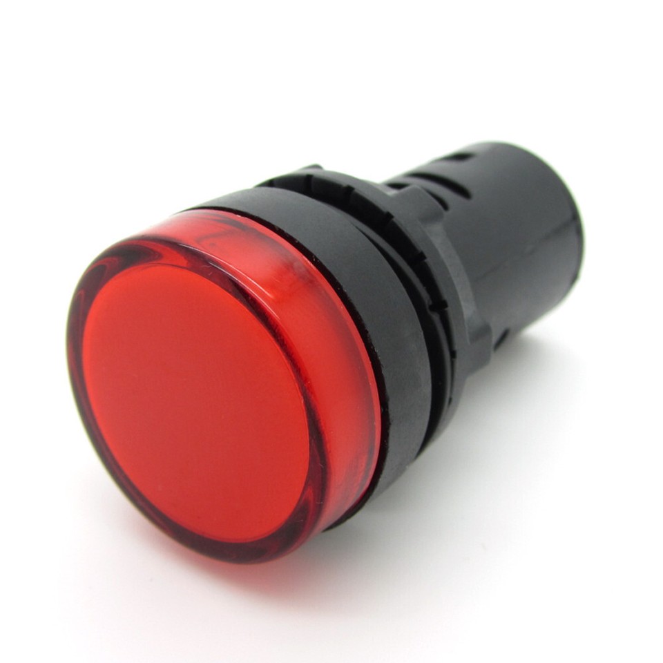 5 x Pure Red 22mm 0.87" 24VDC AC LED Indicator Light Power Signal Panel ...